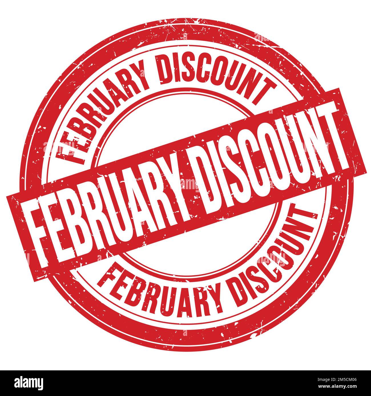 FEBRUARY DISCOUNT text written on red round grungy stamp sign Stock ...