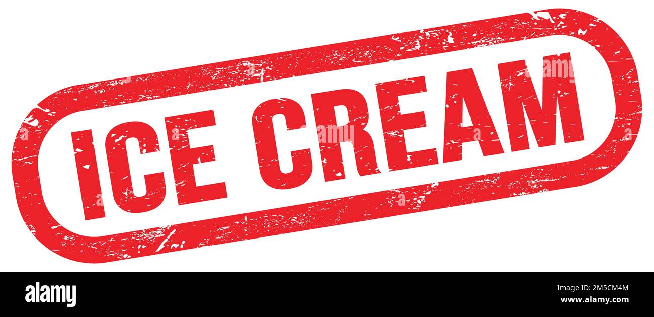 ICE CREAM, text on red rectangle stamp sign Stock Photo - Alamy