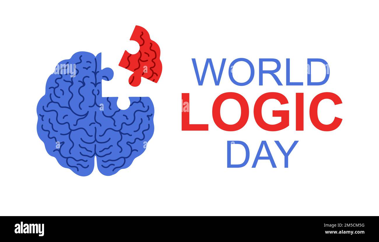 World Logic Day. January 14, silhouette of the brain representing logic ...
