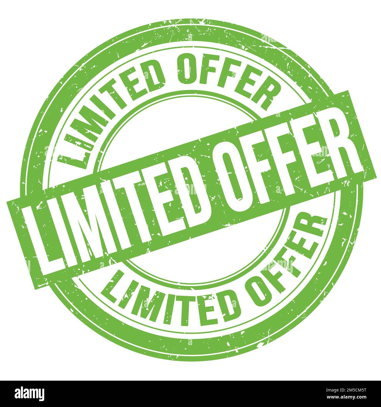 LIMITED OFFER text written on green round grungy stamp sign Stock Photo ...
