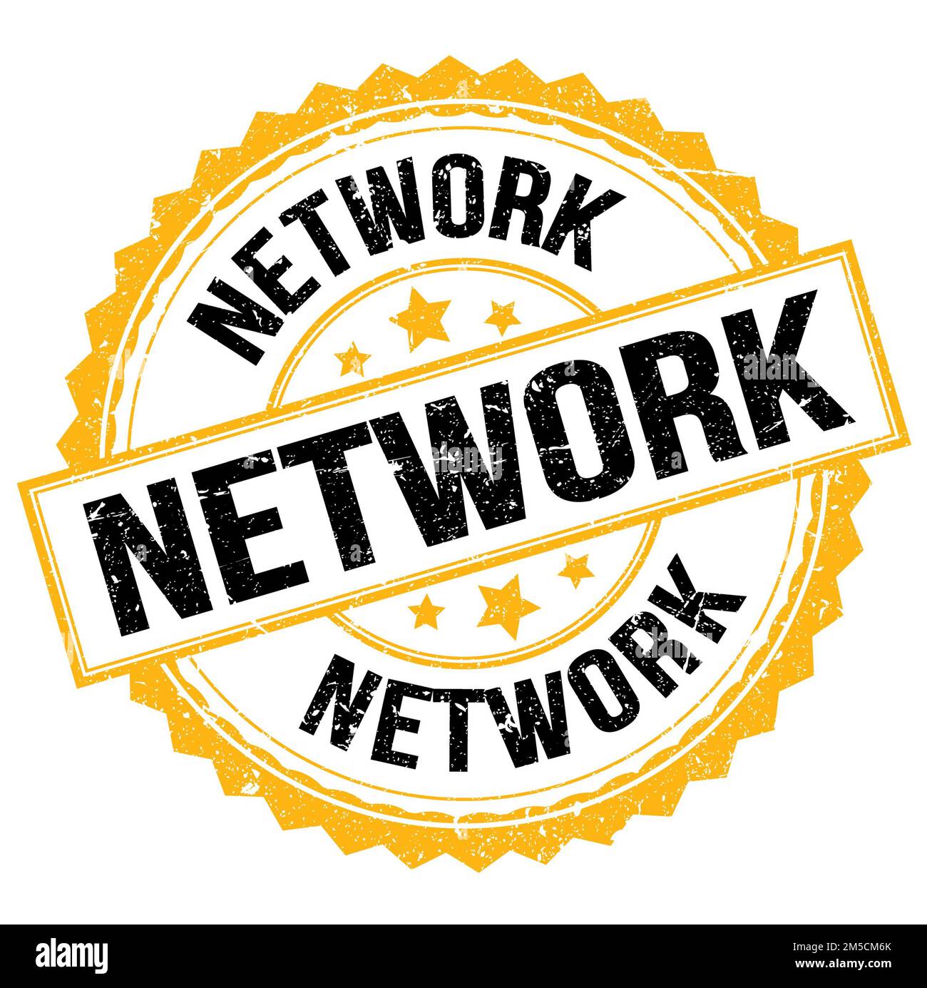 NETWORK text written on yellow-black round stamp sign Stock Photo - Alamy