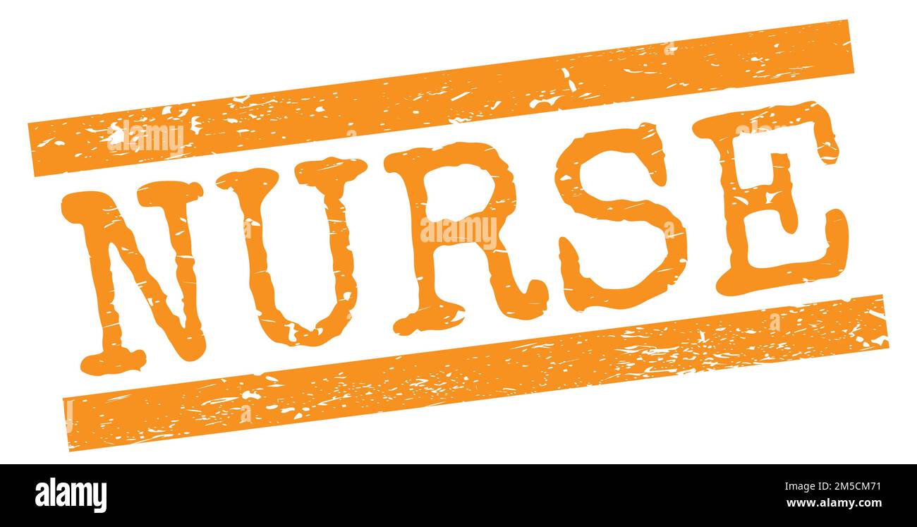 NURSE text written on orange grungy lines stamp sign Stock Photo - Alamy