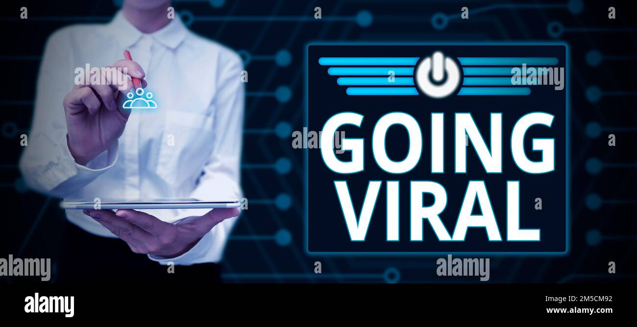 Inspiration showing sign Going Viral. Word Written on image video or ...