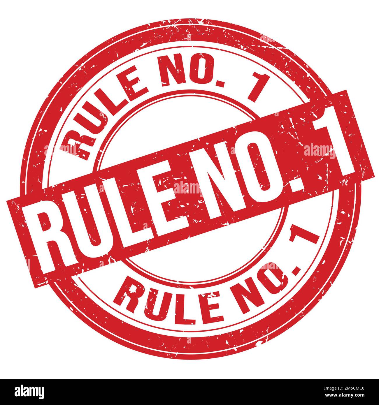 RULE NO. 1 text written on red round grungy stamp sign Stock Photo - Alamy