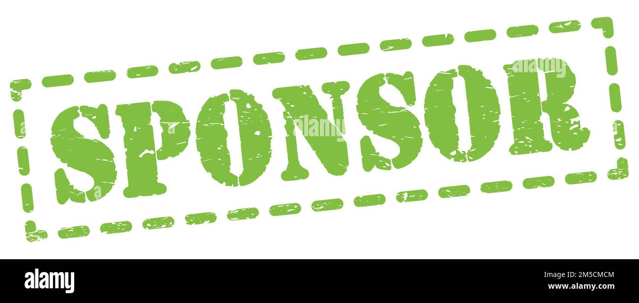 SPONSOR text written on green dash stamp sign Stock Photo - Alamy