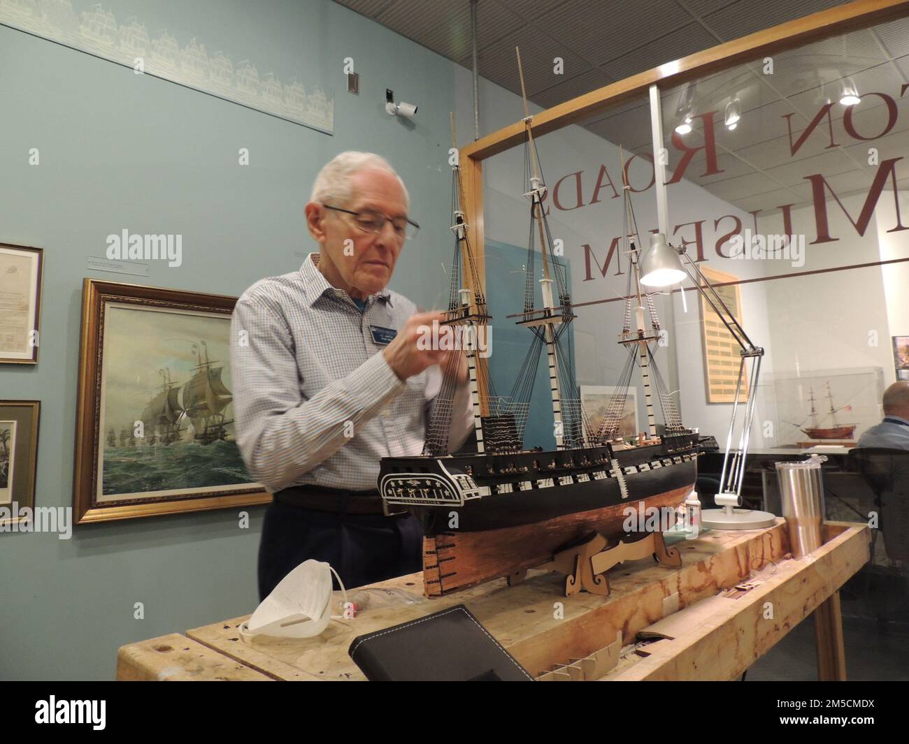 Lee Martin, a volunteer model ship builder at the Hampton Roads Naval ...