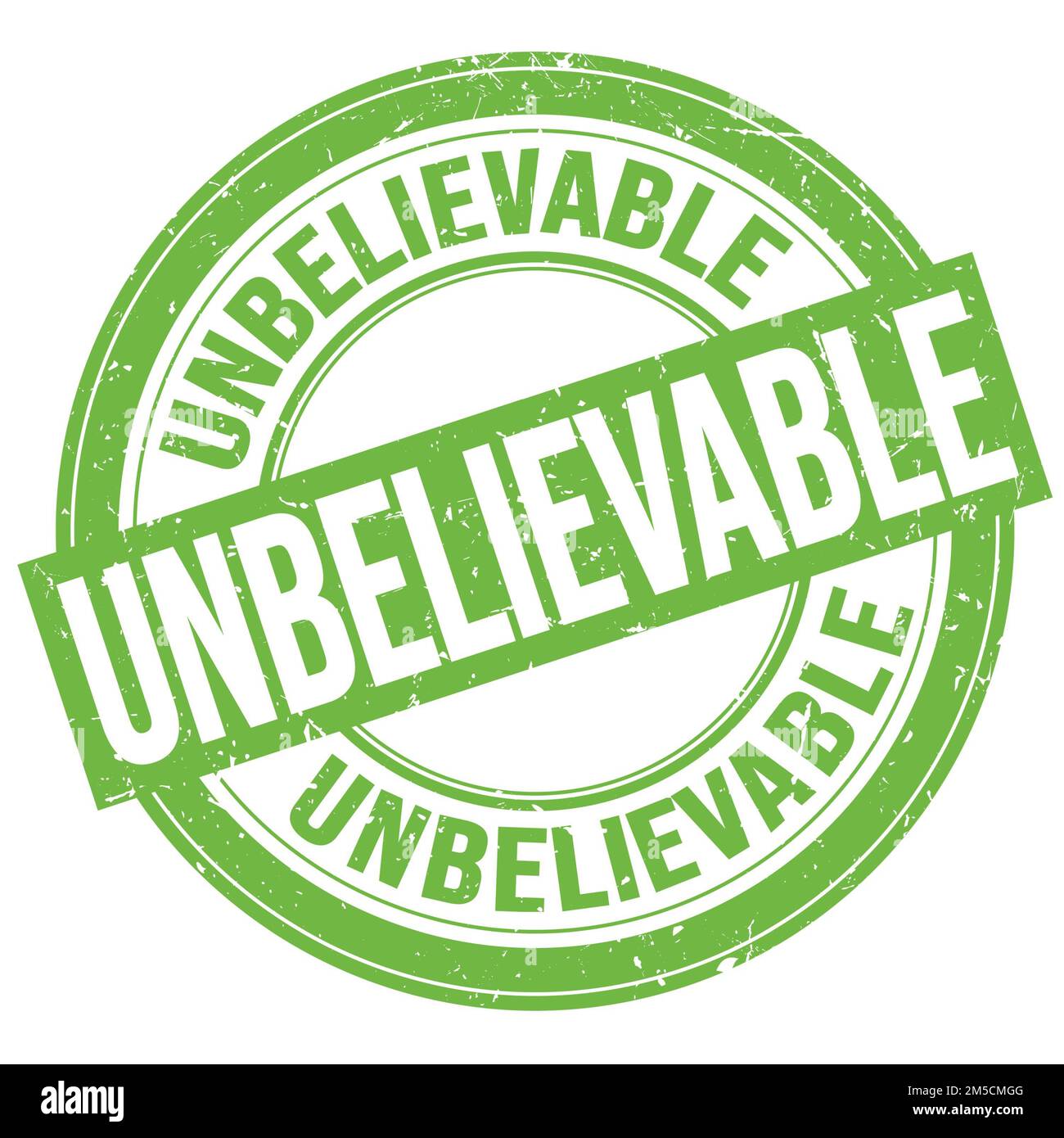 UNBELIEVABLE text written on green round grungy stamp sign Stock Photo ...