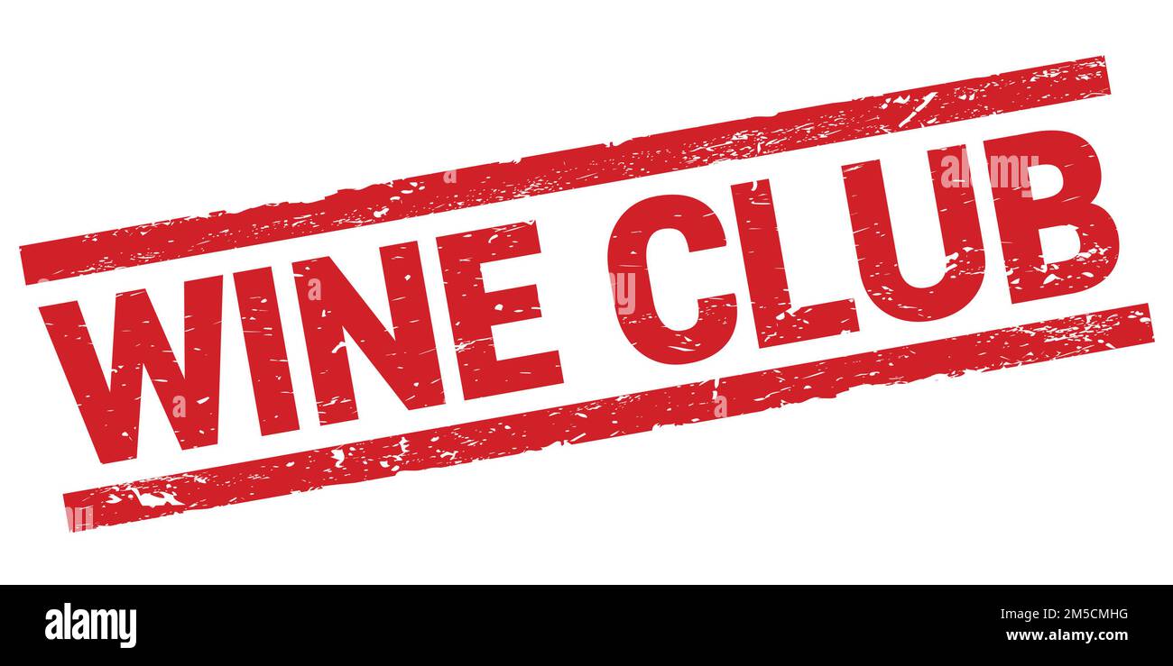 WINE CLUB text written on red rectangle stamp sign Stock Photo - Alamy