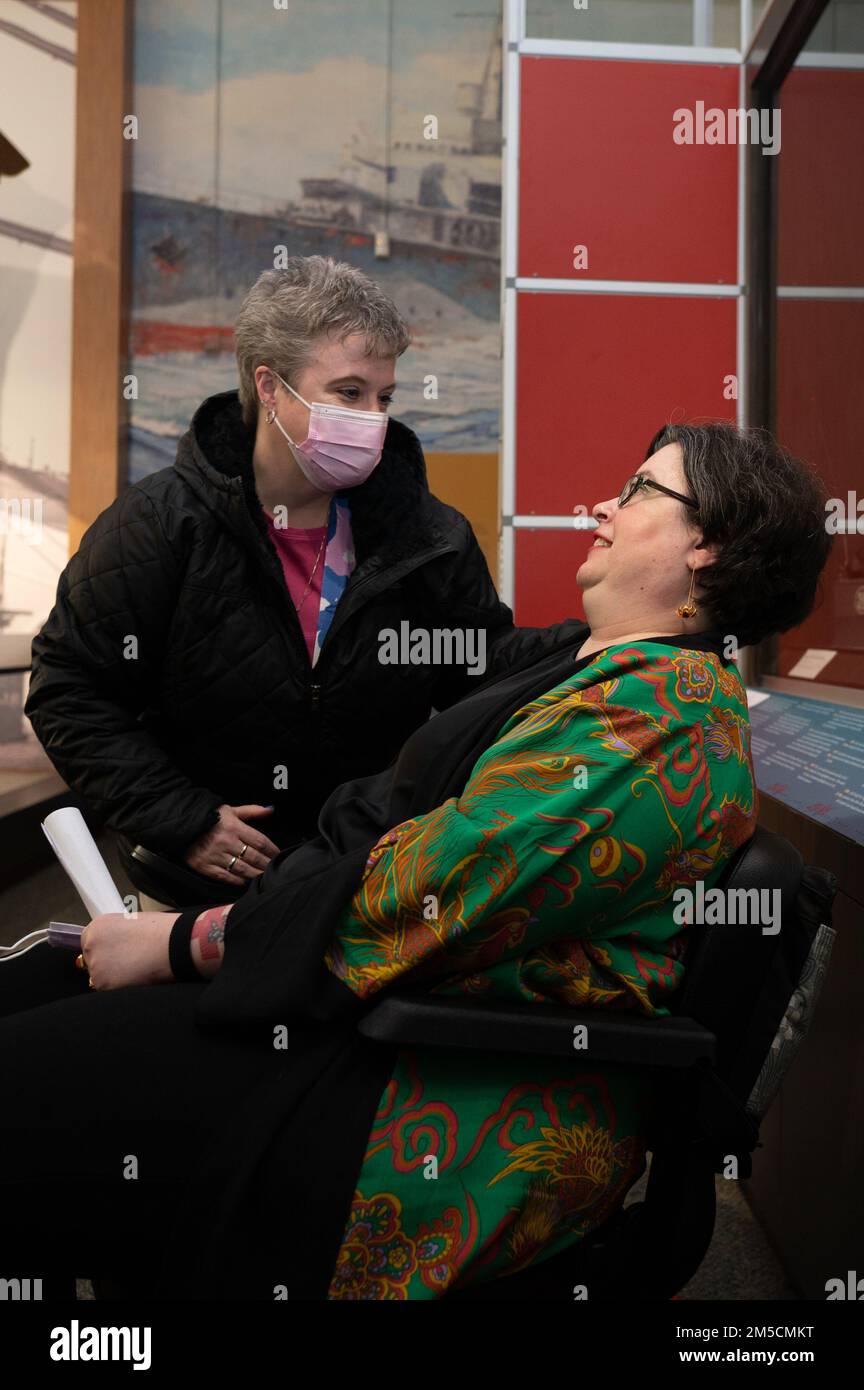 Jen Gaudio interacts with family, friends and staff of the U.S. Coast ...