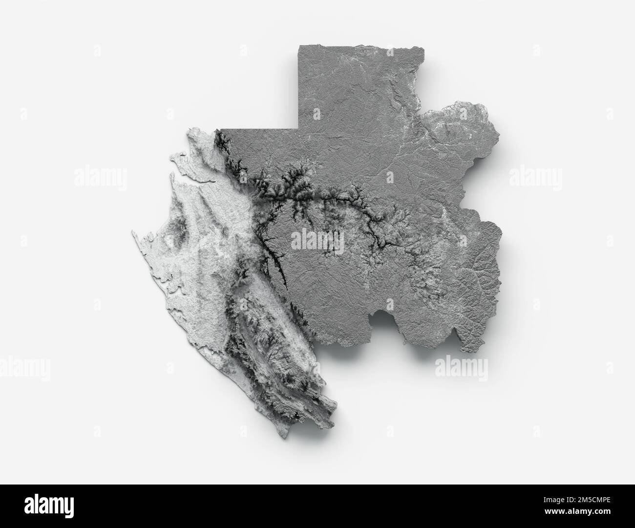 Gabon relief map hi-res stock photography and images - Alamy