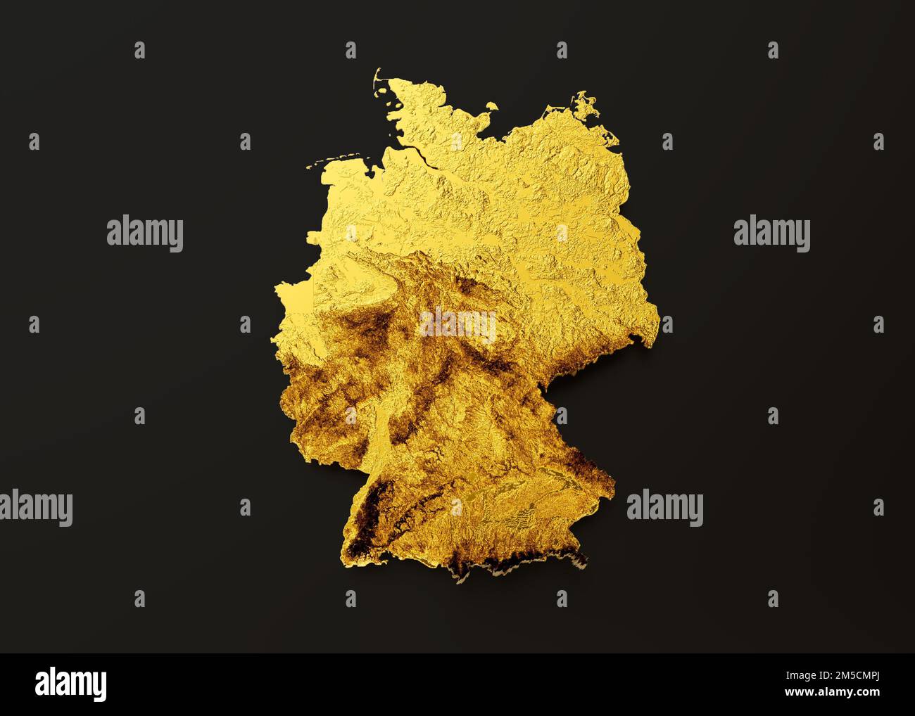 A 3D illustration of the golden Germany Map Stock Photo - Alamy