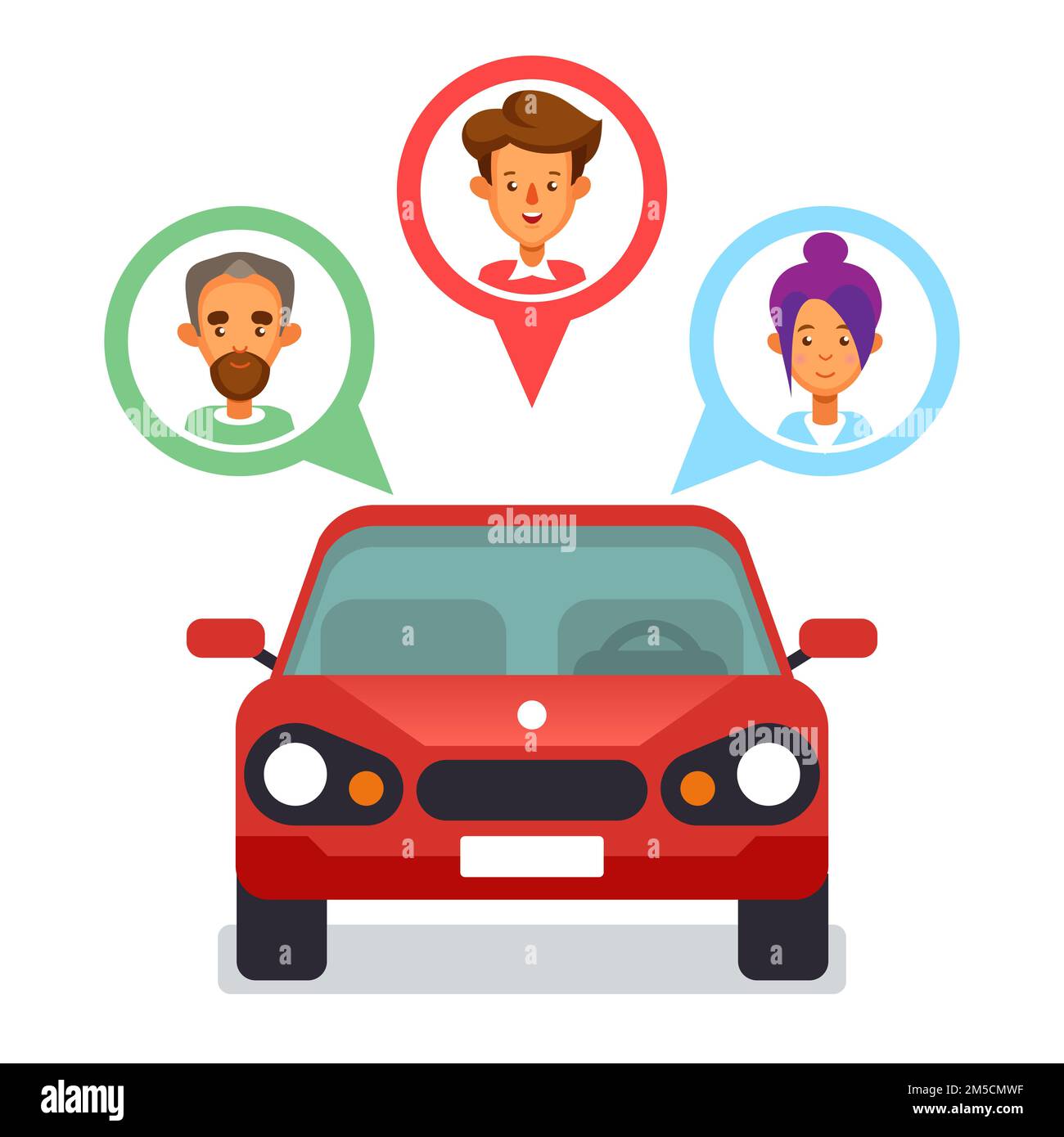 Car sharing icon with flat characters Vector illustration Stock Vector ...