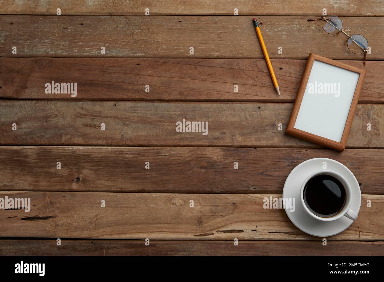 Assorted office supplies on the desk Stock Photo - Alamy