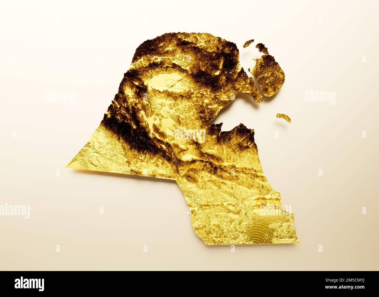 Kuwait relief map hi-res stock photography and images - Alamy