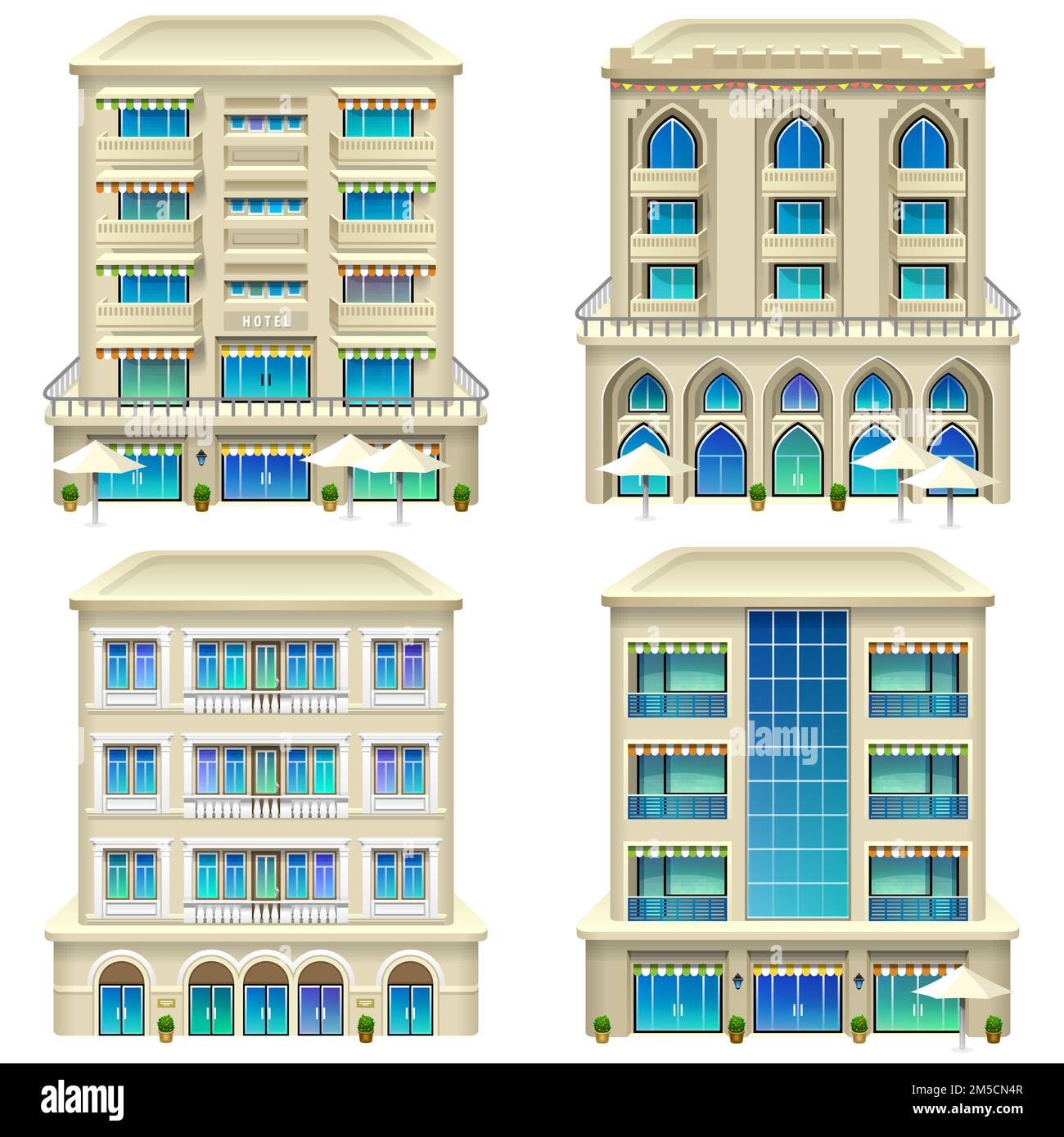 Detailed illustration of hotel icons. Vector eps 10 Stock Vector Image ...