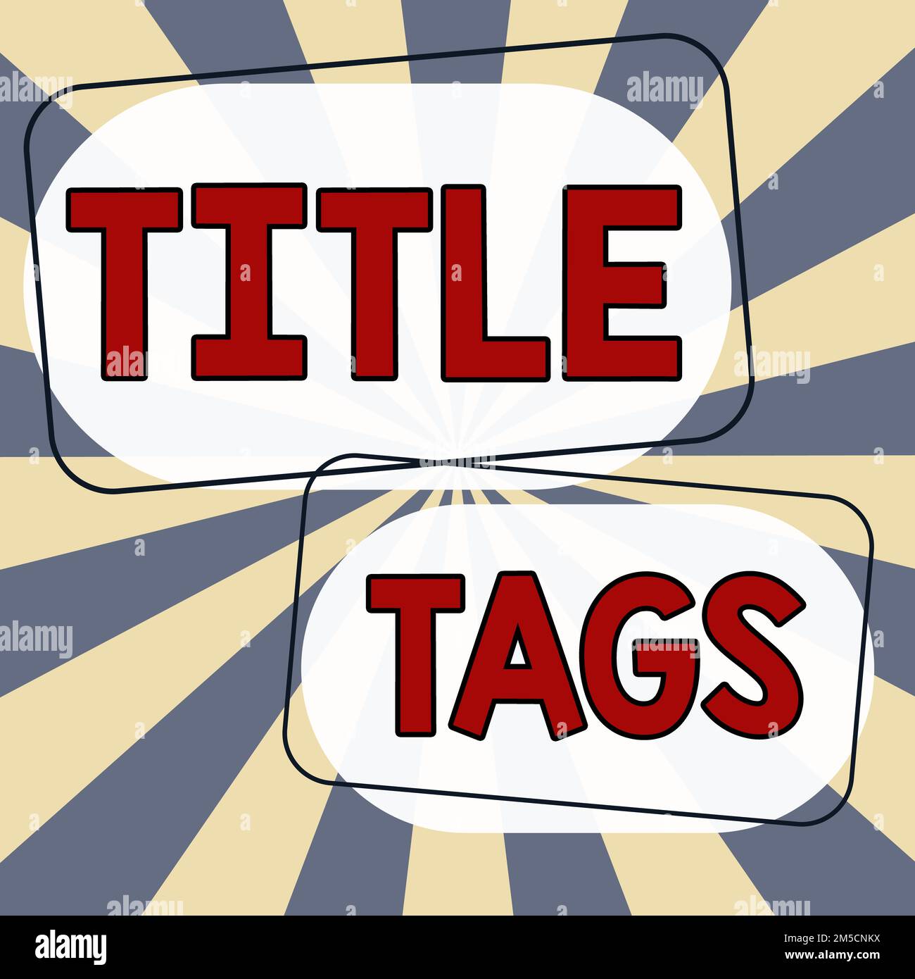 Text caption presenting Title Tags. Business idea the HTML element that ...