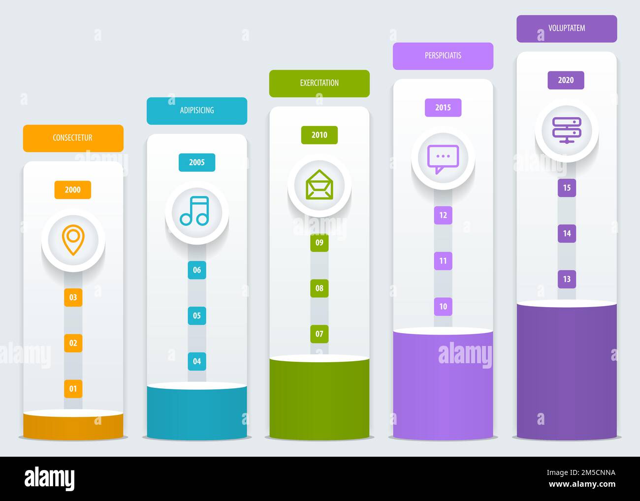 Colorful Flat Timeline Template / EPS10 Vector Illustration / can be ...