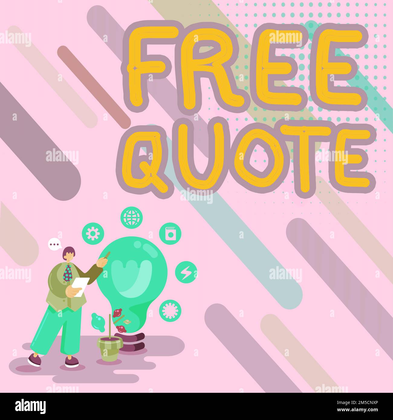 Writing displaying text Free Quote. Concept meaning A brief phrase that ...