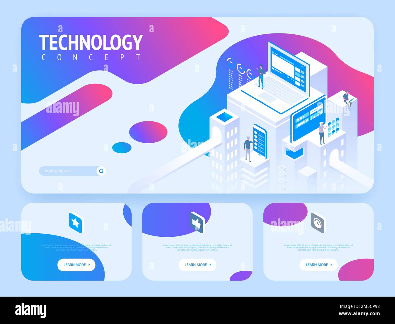 High technology concept. Landing page template. Header for website ...