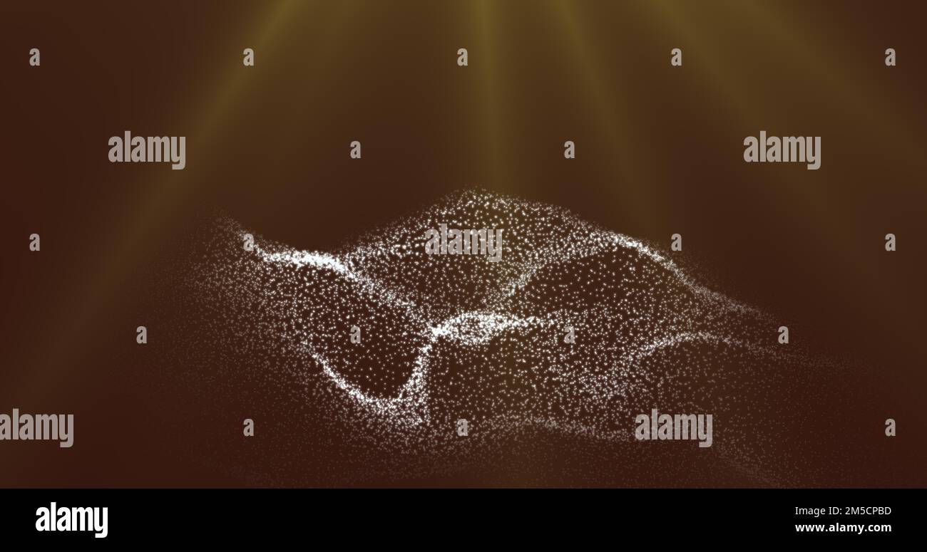 A shape-shifting surface of white dots on a yellow background in the ...