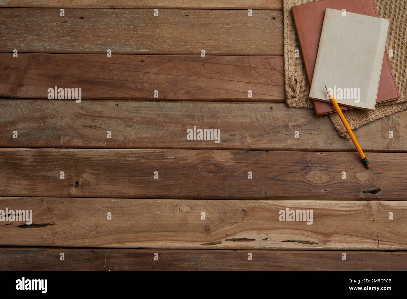Assorted office supplies on the desk Stock Photo - Alamy