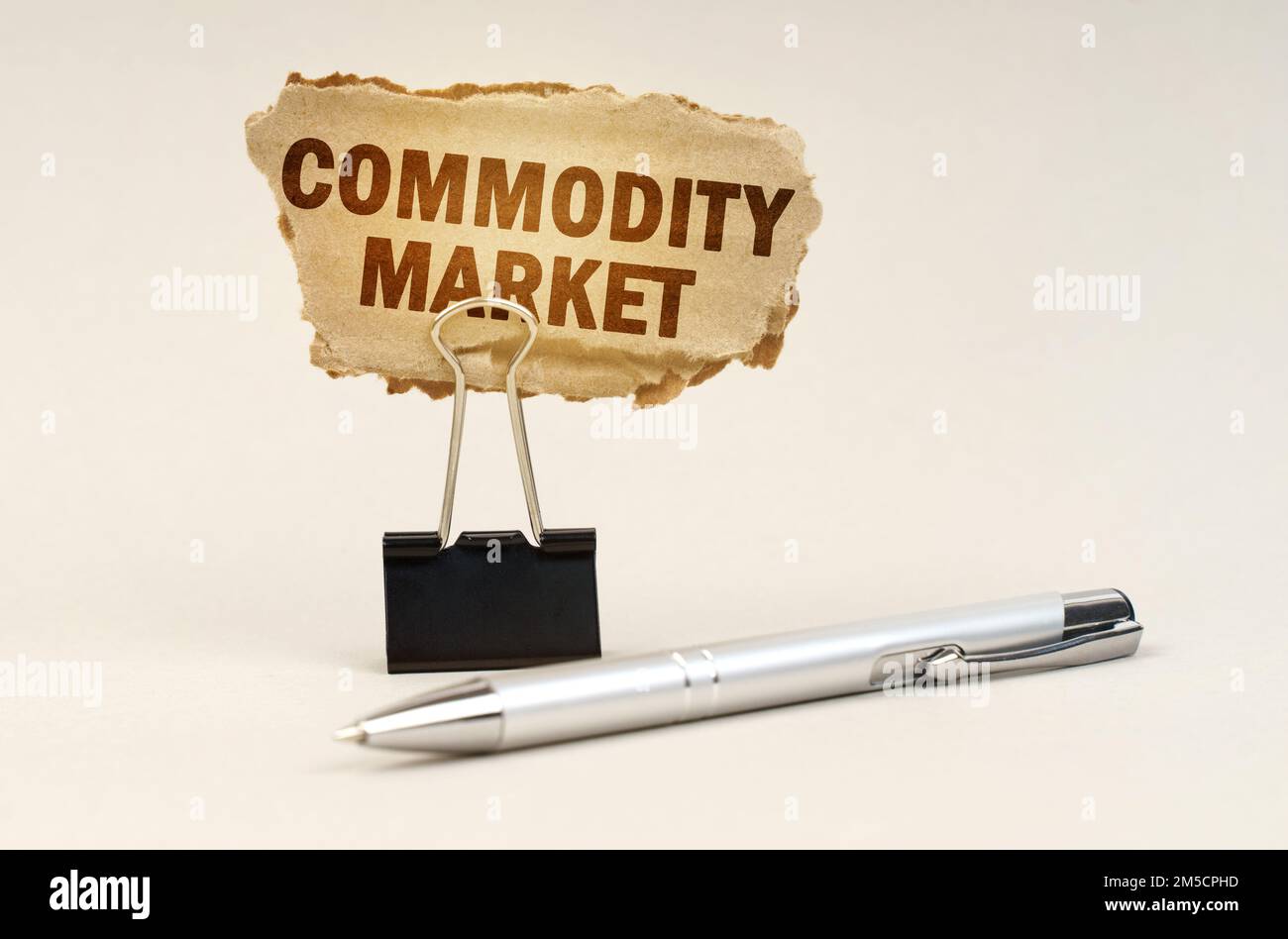 Industry and business concept. Next to the handle is an office clip ...