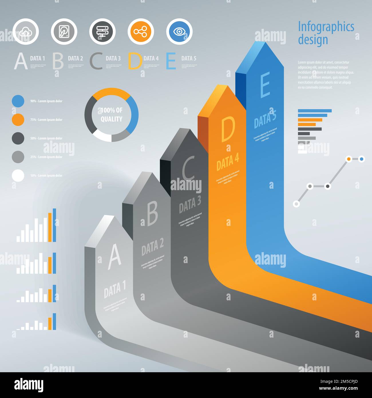Infographics design. Modern arrow infographics element. Vector ...