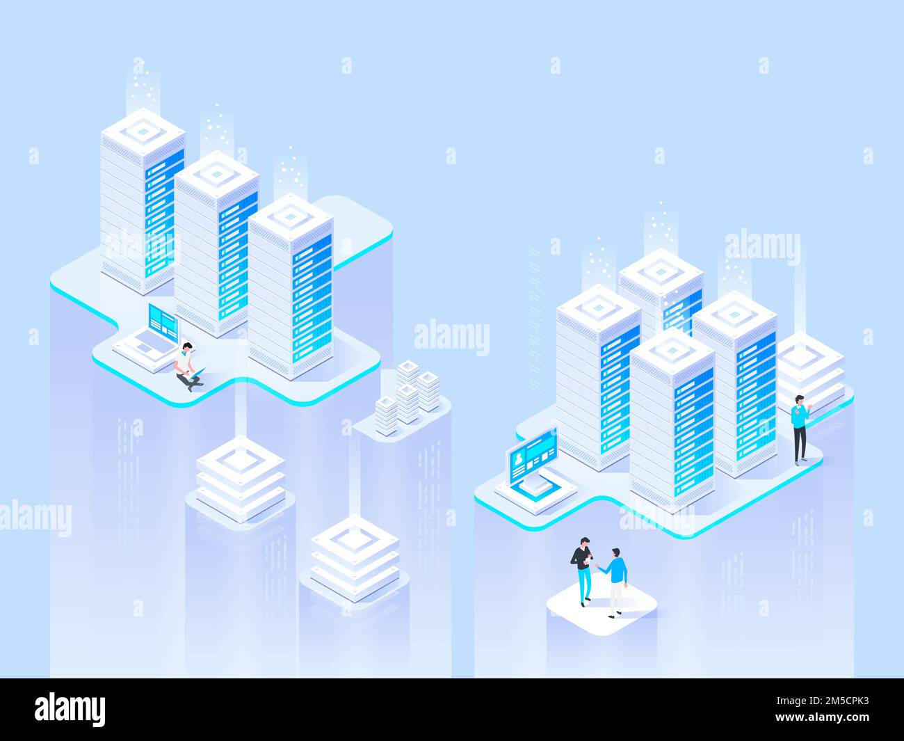 High Technology Concept Data Center Processing Big Data Networking Process Data Routing And 