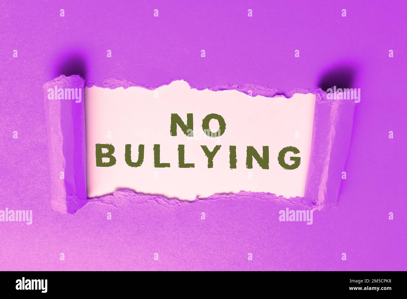 Text caption presenting No Bullying. Word Written on stop aggressive ...