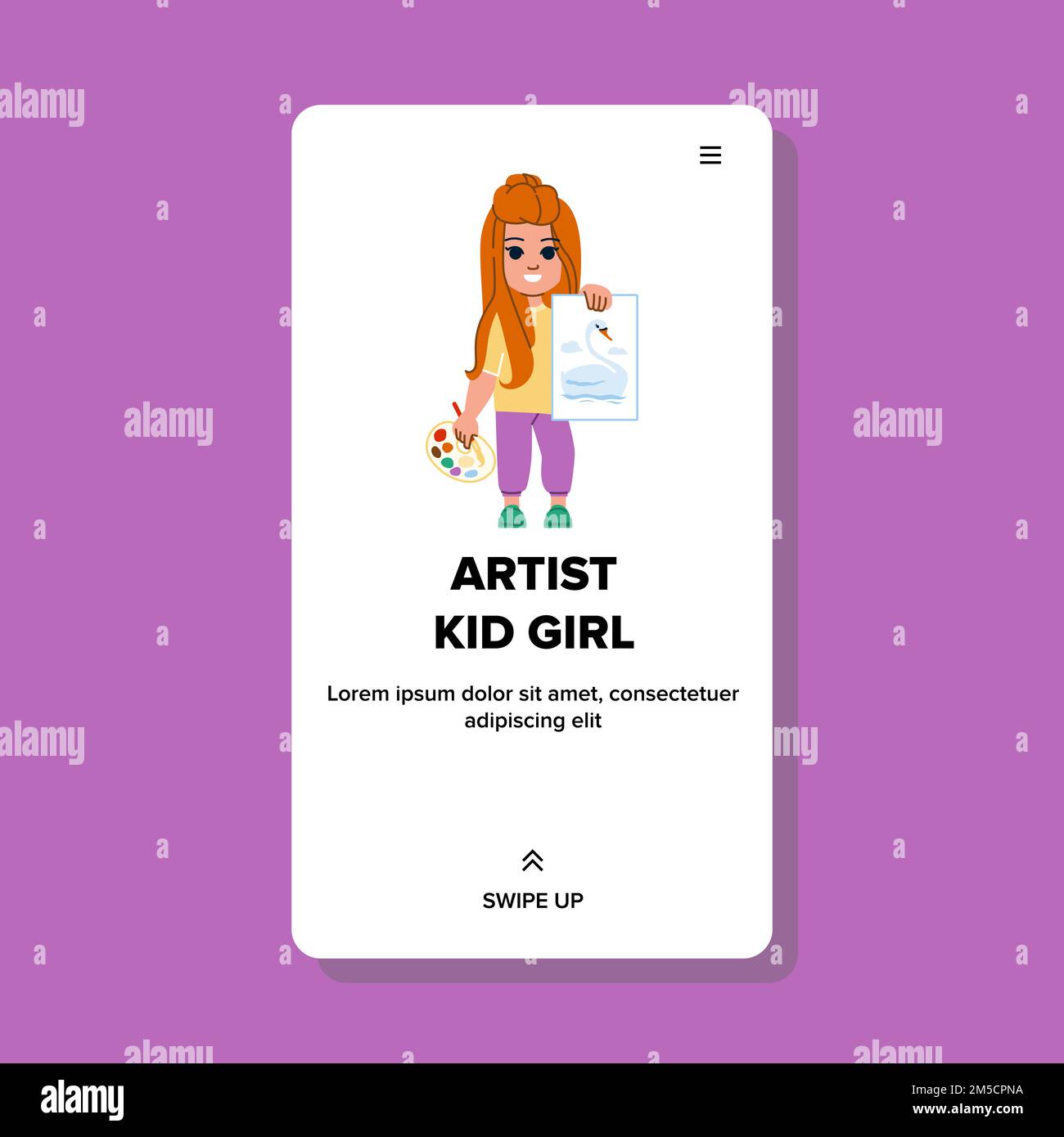 artist kid girl vector Stock Vector Image & Art - Alamy