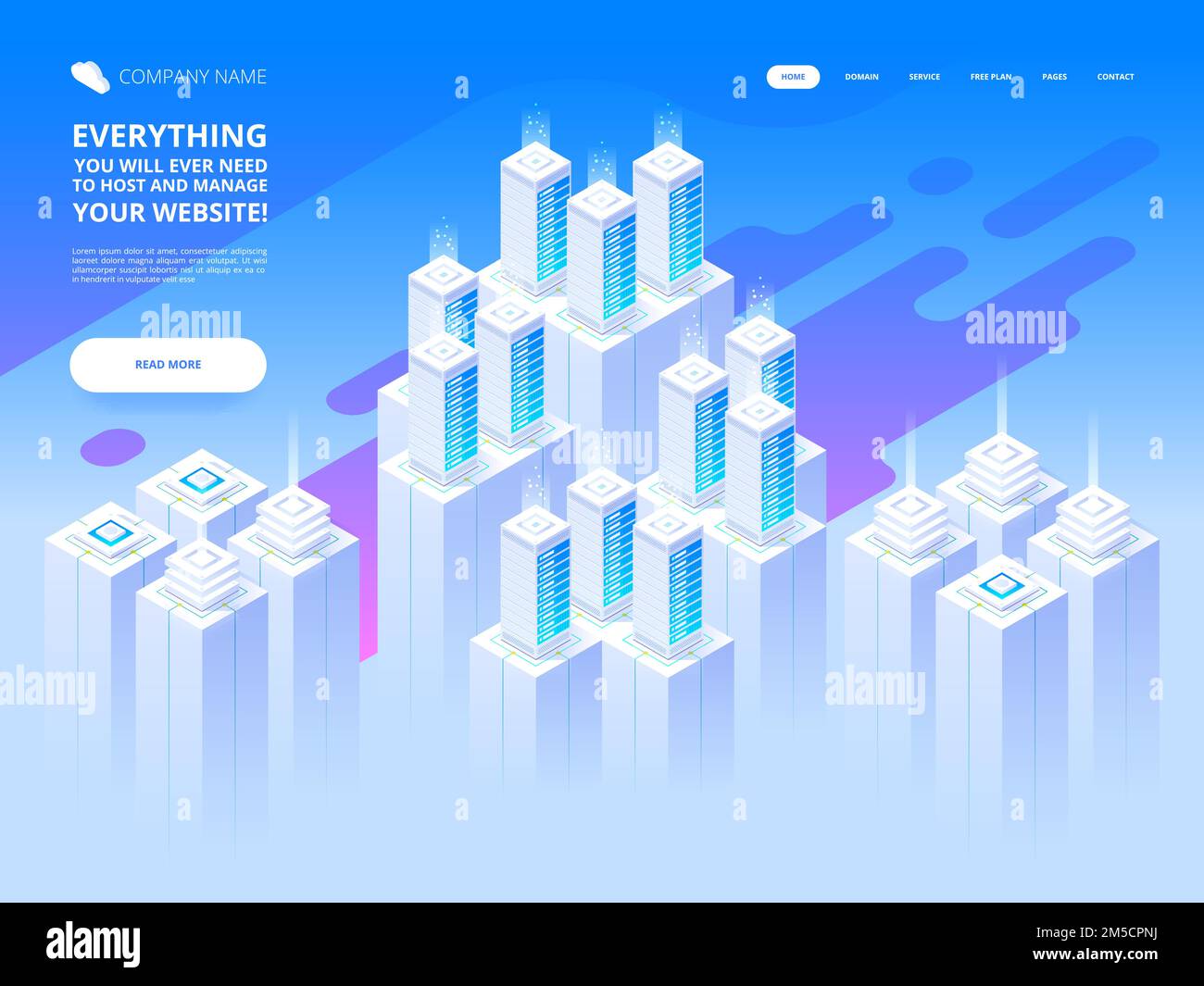 Big data center and cloud storage technology. Header for landing page ...