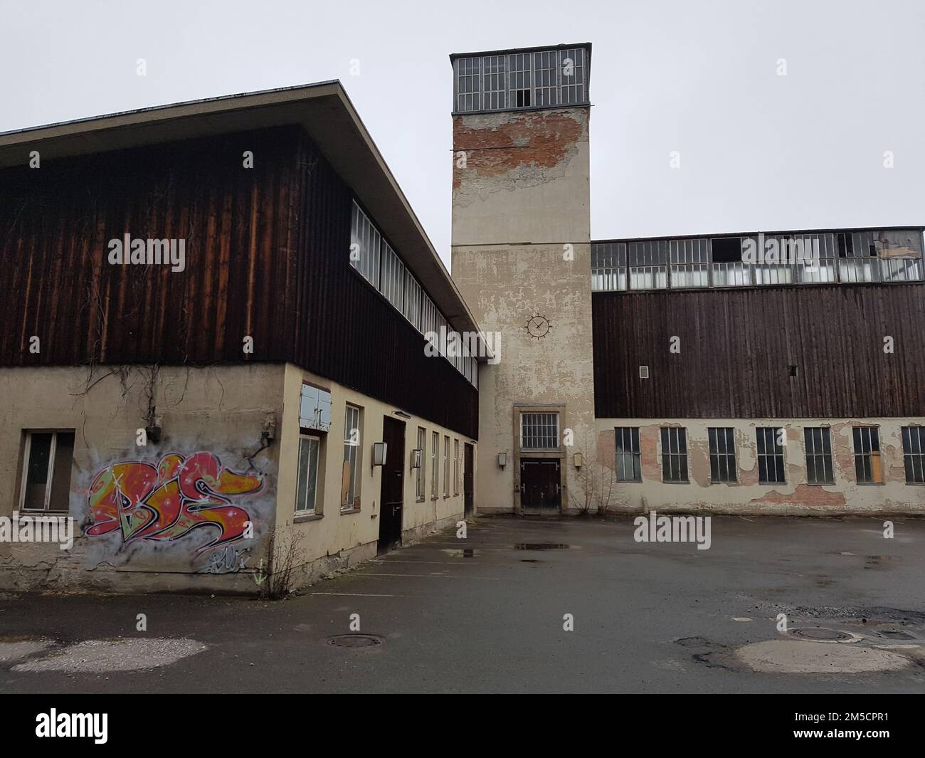Lost place old mining buildings vintage Stock Photo - Alamy