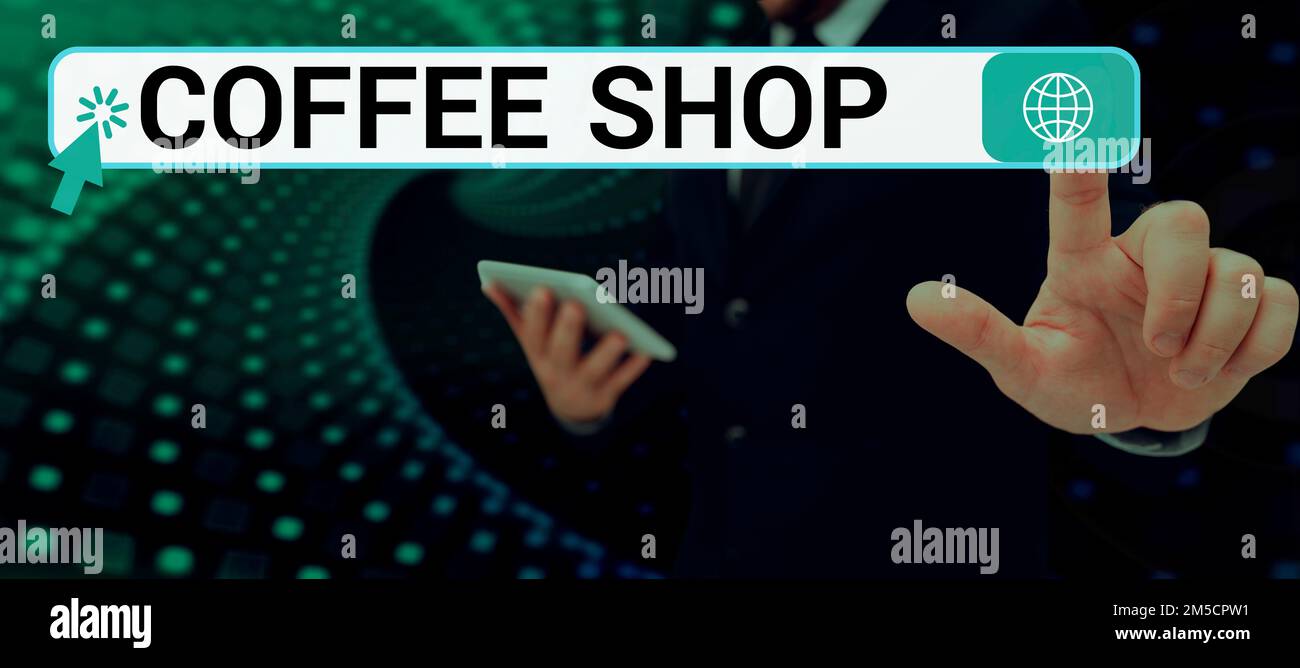 Text showing inspiration Coffee Shop. Business approach small informal ...