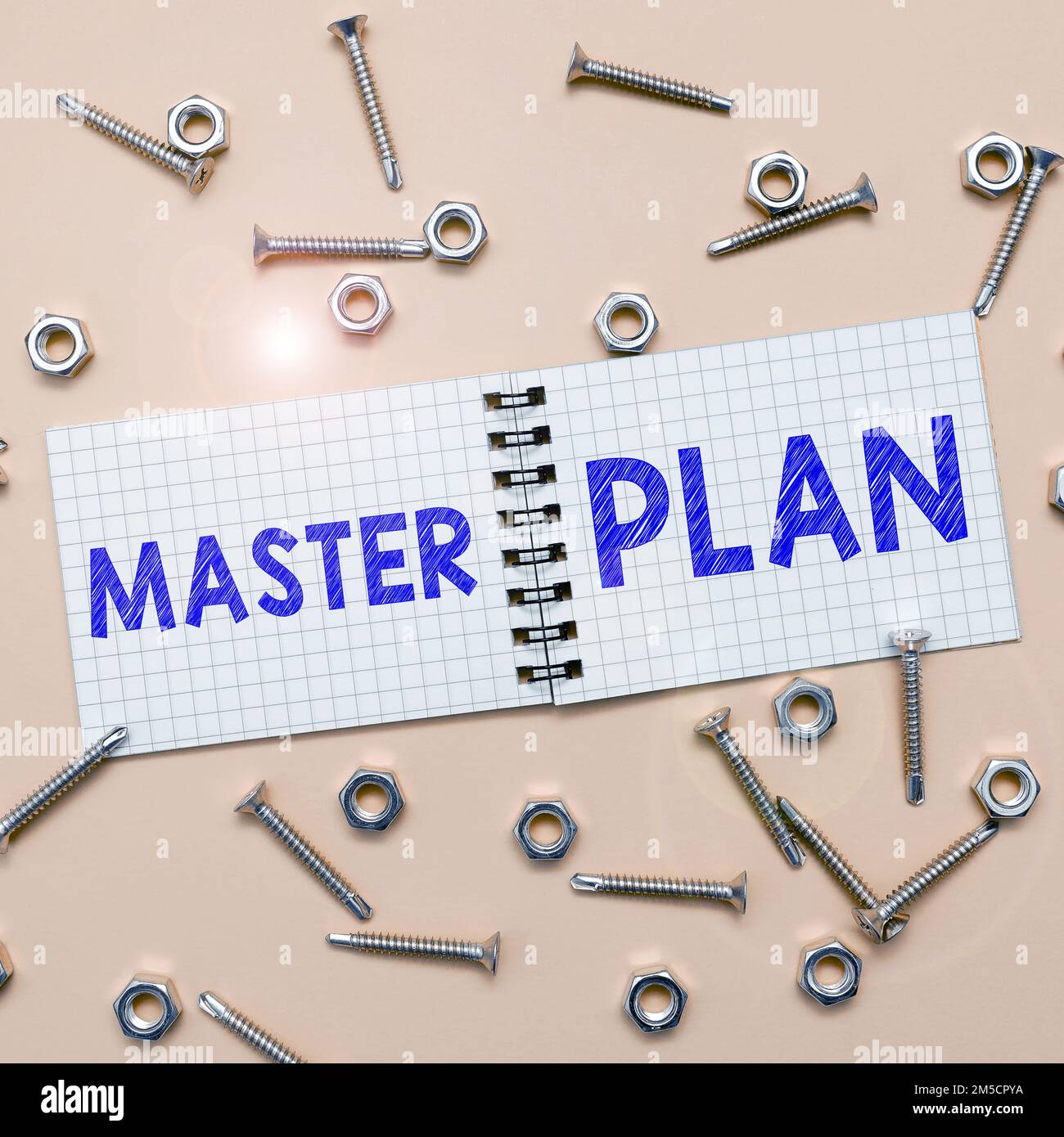 Text caption presenting Master Plan. Business concept dynamic long-term ...