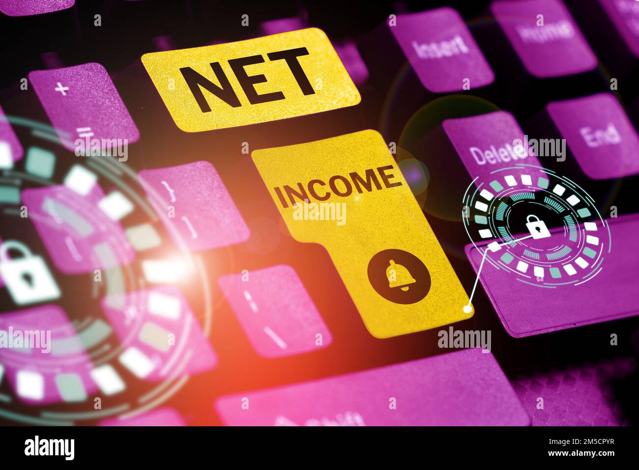 Conceptual display Net Income. Internet Concept the gross income ...