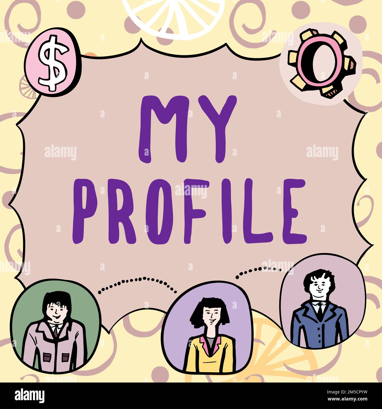 Text showing inspiration My Profile. Word Written on record of your ...