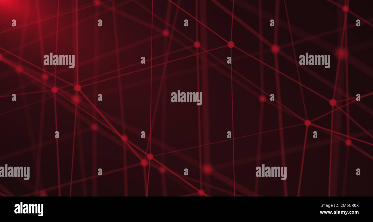 A movable red network with a large cell. Red dots connected by red ...