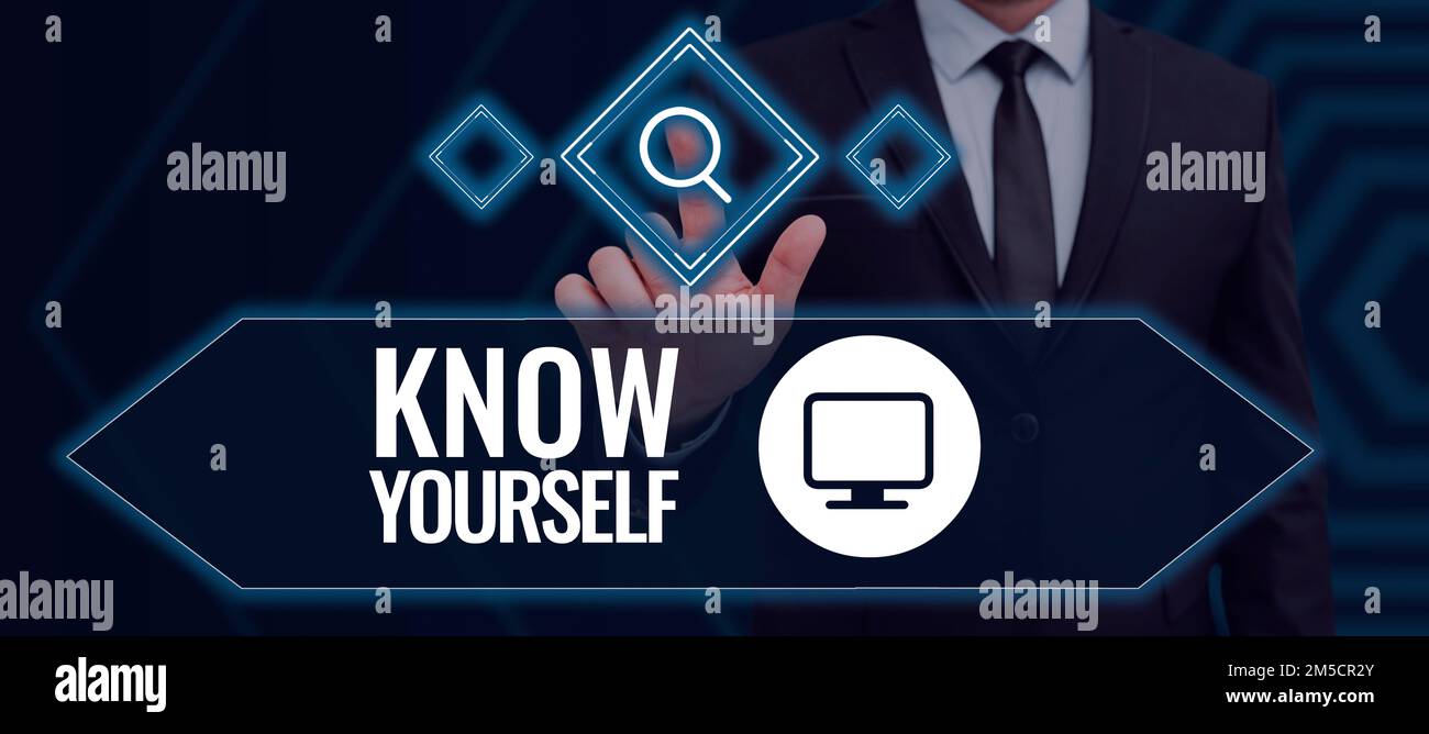 Text caption presenting Know Yourself. Business overview Find You ... Text caption presenting Know Yourself. Business overview Find You ...