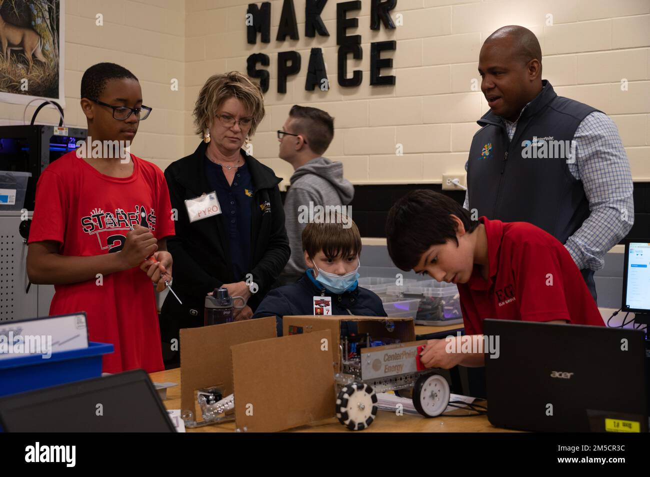 Tracy Kennedy, STARBASE 2.0 instructor, and Tony Gardner, a regional ...