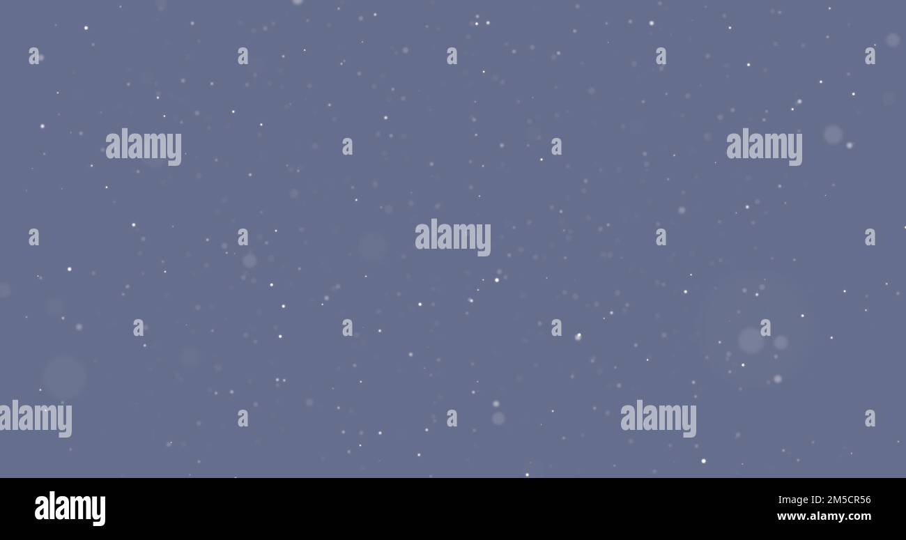 Slowly moving particles on a blue background. Falling snow. Particles ...