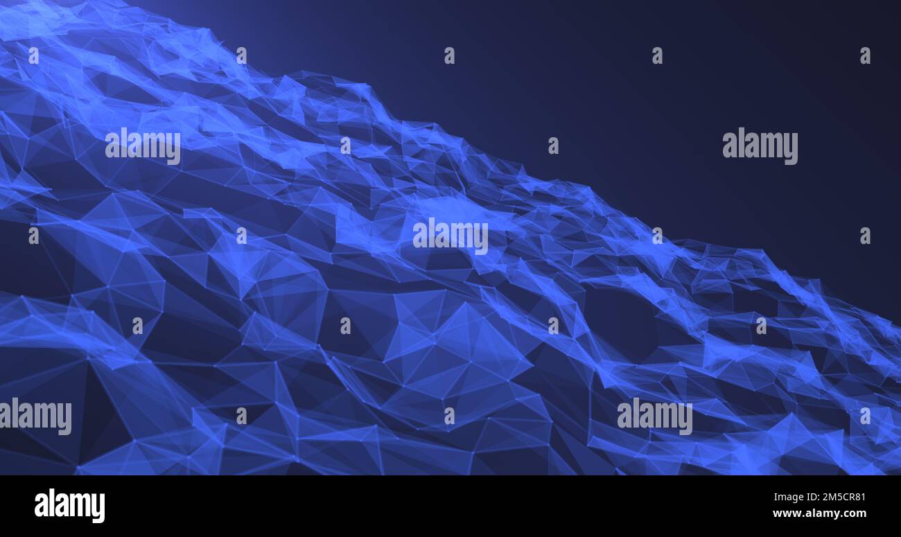 Oblique living crystalline surface. A blue surface formed by triangular ...