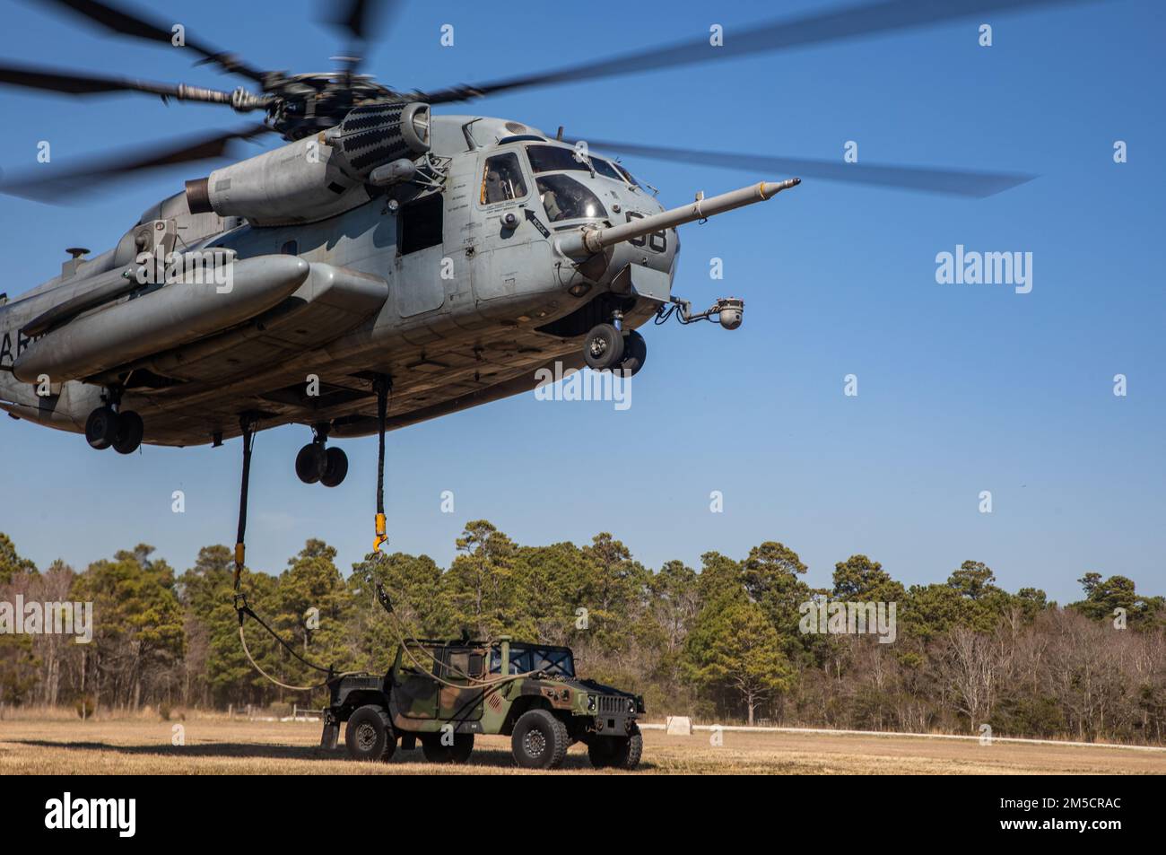 A U.S. Marine Corps CH-53E Super Stallion aircraft conducts helicopter ...