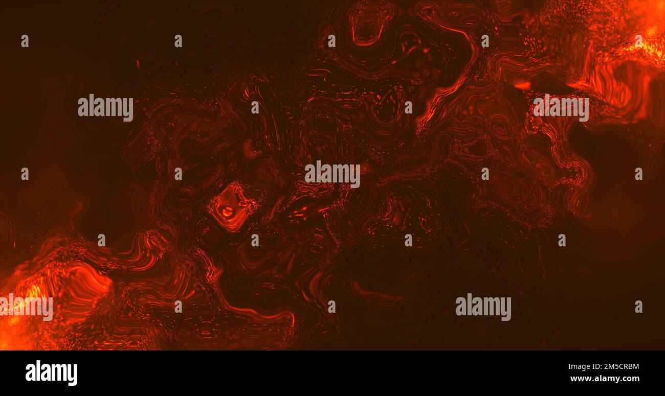 Orange background in the form of a stirring red dye in a liquid. Gas ...