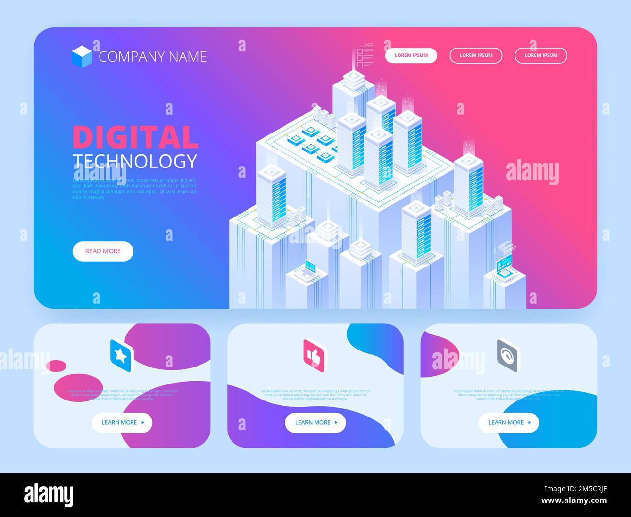 Hosting Concept With Cloud Data Storage And Server Room Server Rack With Cloud Header Template