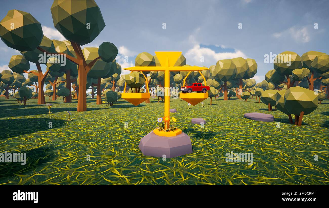 3D Render Polygon Background to ecology and sustainable development ...