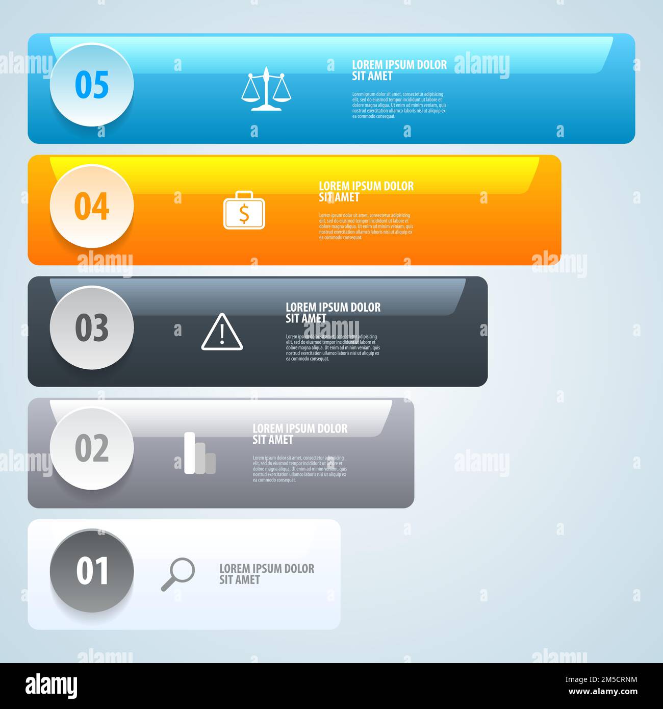 Step by Step Infographics. List of options. Vector eps 10 Stock Vector ...