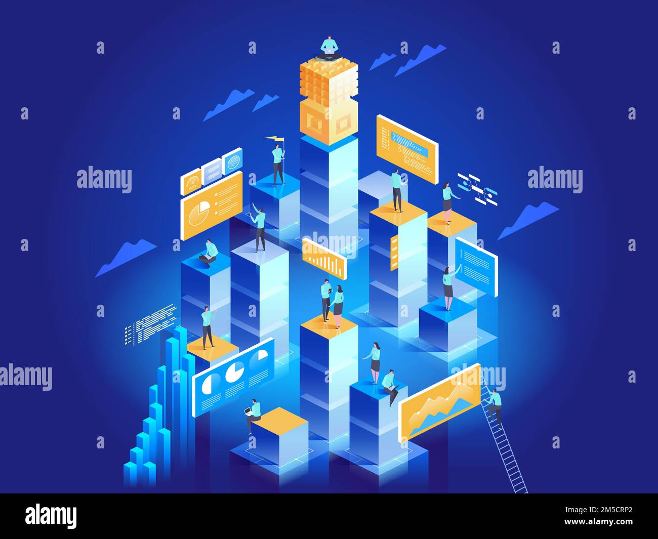 Technology concept of digital marketing and app development. People ...