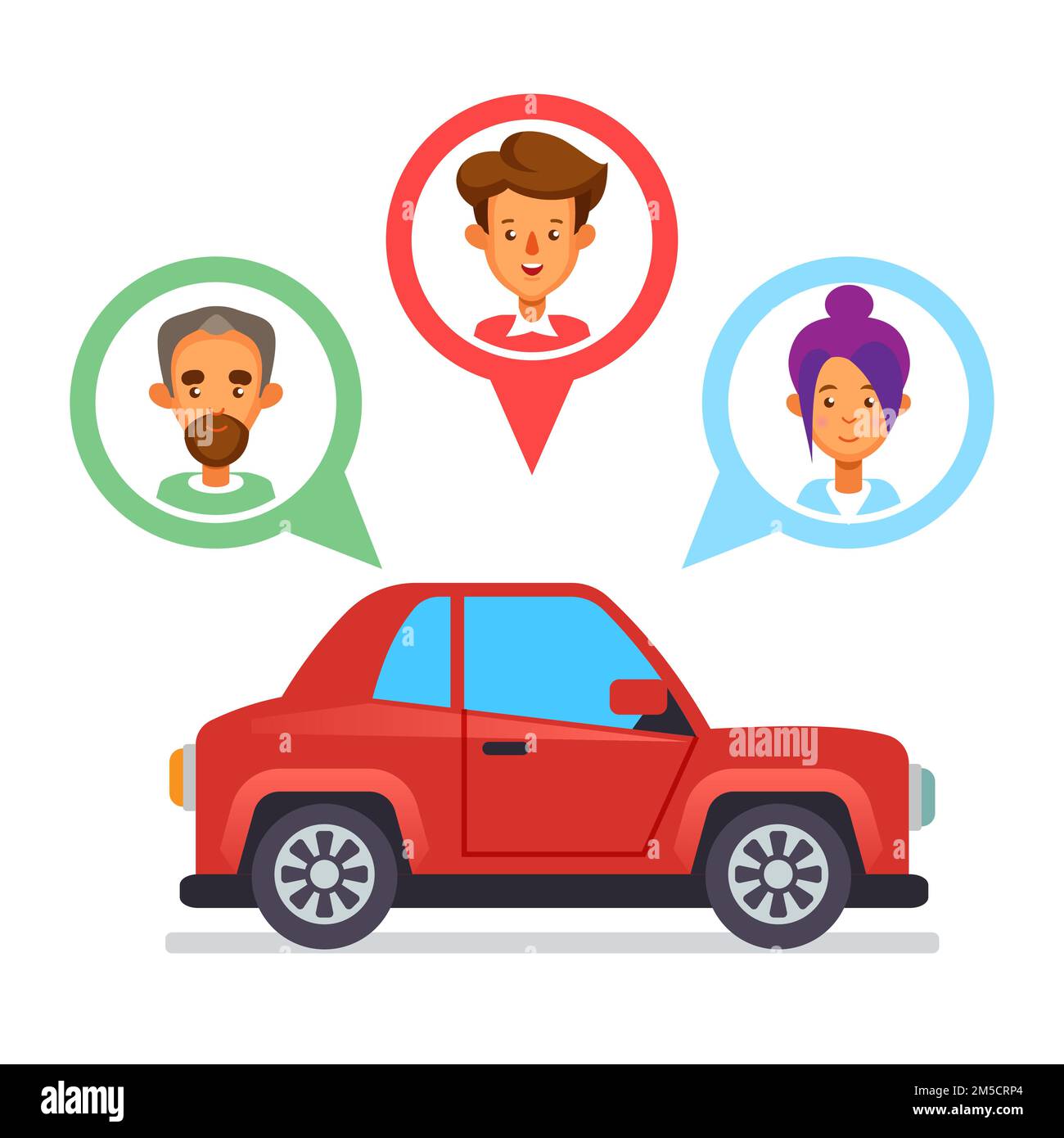 Car sharing icon with flat characters Vector illustration Stock Vector ...