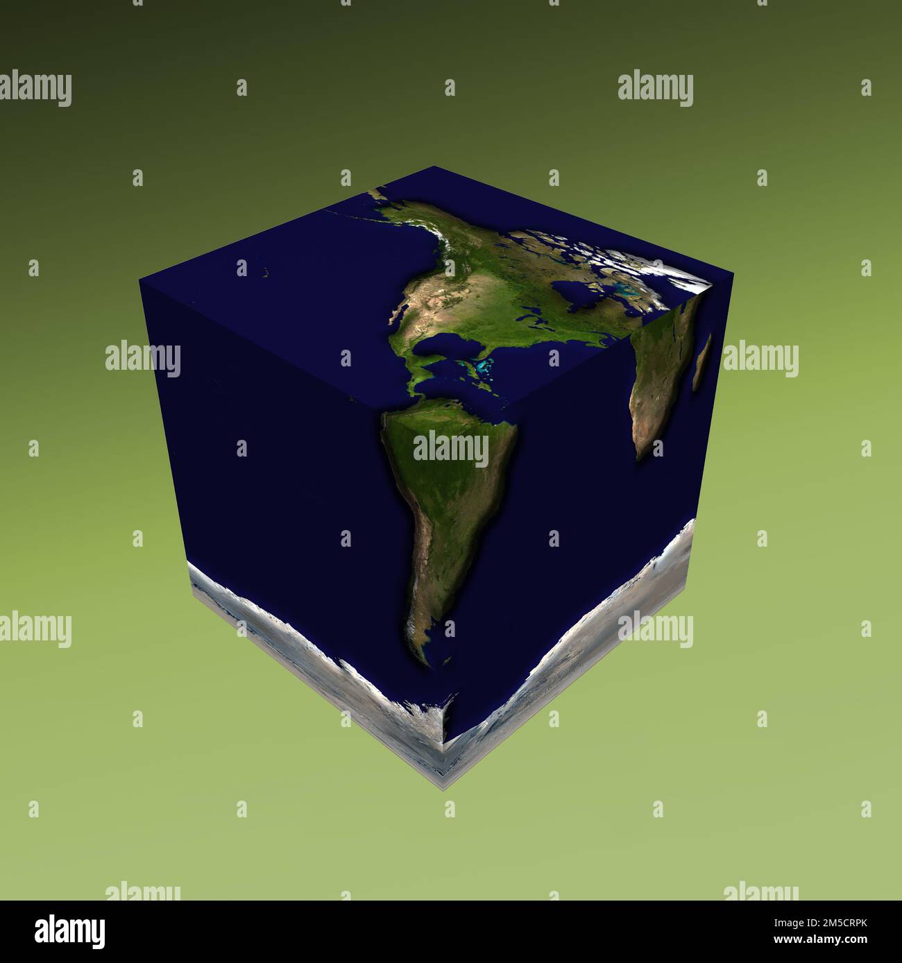 Planet Earth in cube shape. 3D rendering Stock Photo - Alamy