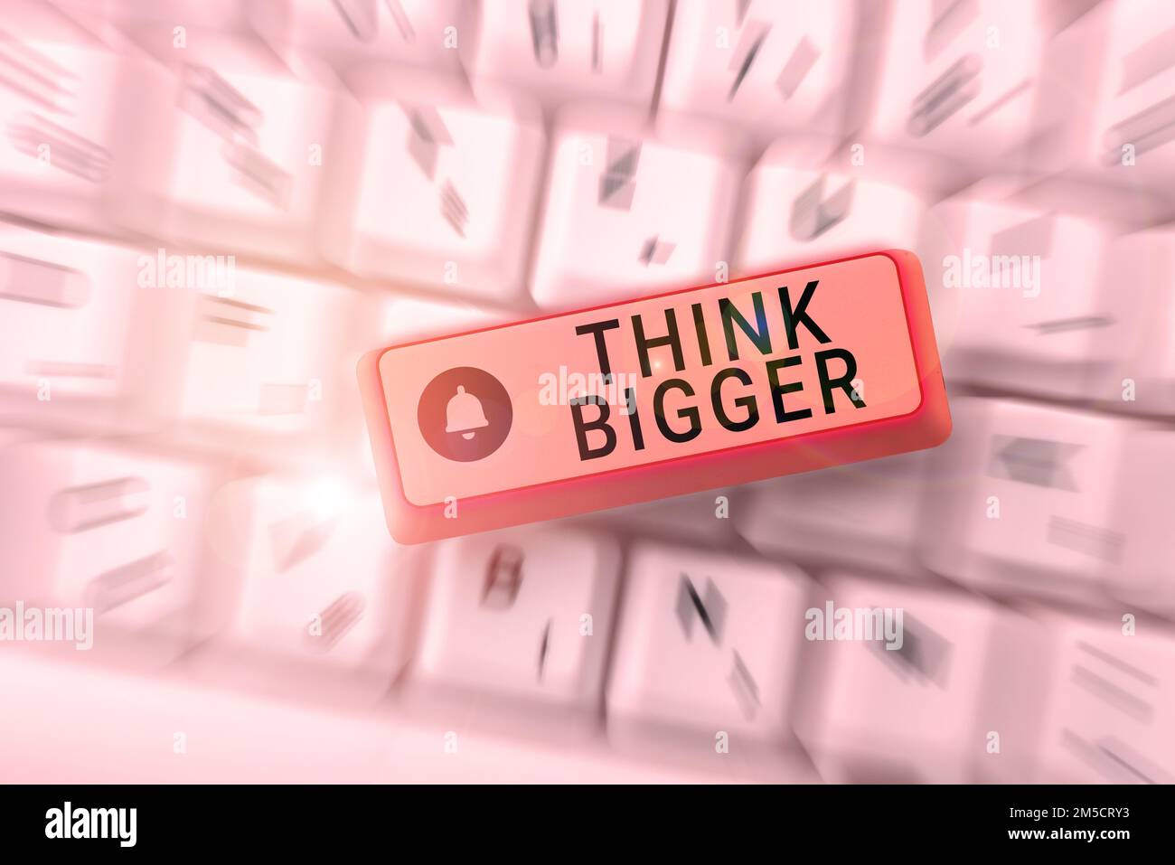 Sign displaying Think Bigger. Conceptual photo being able to dream and ...